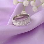 Buy Memoir Brass Silver Imitation Diamond challa finger ring Men Women ...