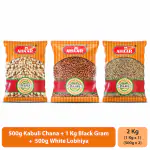 Buy Ahaar White Lobia, 500g Kala Chana, 1KgKabuli Chana Whole Combo ...