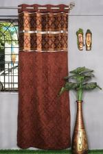 Buy Parda Online Damas Dark Brown Velvet Panel Eyelet Space Window ...