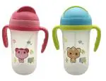 Buy Te Quiti Green & Pink Plastic BPA Free Non-Toxic Cartoon Design Water Bottle With Sipper For ...