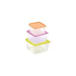 Buy Fresia Container 3 Pcs Set (1,2,3) TR PL Shrink+Multi Color Lid ...