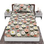 Buy LABHAM 180TC 100% Cotton FLORAL SINGLE BED 224cmx150cm 1 Bedsheet & Pillow 1 Covers Grey ...
