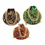 Buy HC The CRAFTS Silk Batwa Bag Combo For Women'sBlack, Maroon and ...