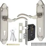 Buy Buckler Brass Silver 7 Inch Mortise Handle Set With 65Mm Double Turn Bullet Lock Online at ...