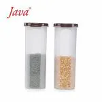 Buy JAVA - 2000 ml Plastic Grocery Container (Pack of 2, Brown) Online ...