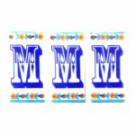 Buy Shiv Kripa Blue Pottery Multicolor Ceramic Wall M Alphabet Tiles, 2 ...