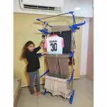 Buy SUNDEX Cloth drying stand double pole three layer jumbo Online at ...