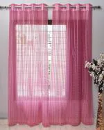 Buy Amaze Attires Pink Polyester Floral Fancy Sheer Window Curtain ...