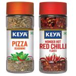 Buy Keya Combo Pack of Pizza Seasoning (45gm x 1) and Red Chilli Flakes ...