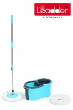 Buy Leadder Kitchenware Blue Microfiber 360 Degree Spin Bucket Mop Set with an additional Refill ...