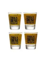 Buy Ek Do Dhai Theka Desi Sharab Shot Glass set of 4 60ml Online at ...