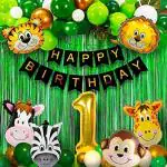 Buy GROOVY DUDZ Jungle Theme 1st Happy Birthday Party Decoration Items ...