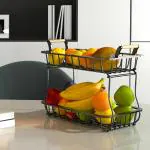 Buy YMM DECOR 2 Tier Fruit Storage Basket Kitchen Countertop Organizer ...