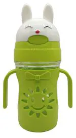 Buy Te Quiti Green Plastic Leakproof Durable BPA Free Non-Toxic Baby Sipper With Straw 240ml ...