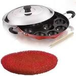 Buy MITHALI 12 Cavities Non Stick Appam Patra with Lid | Aluminum Appam ...