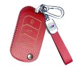 Buy JVCV Mahindra XUV 700 and Thar Red Leather Lychee Pattern Key Cover ...