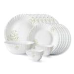 Buy Larah by Borosil Fluted Ingot Opalware Dinner Set | 19 Pieces For ...