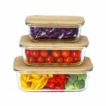 Buy SHG ENTERPRISE HIGH Borosilicate- 370ml, 640ml & 1050ml Food Glass Storage Rectangle ...