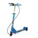 DOMENICO Adjustable Height Foldable Blue 3 Wheel Road Runner Scooter 4 ...