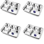 Buy Sharda Metals Silver Stainless Steel Partition Dinner Mess Tray ...