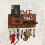 Buy NEZIKA Wood Wall Mounted Mobile Holder Key Stand for Wall Decor ...