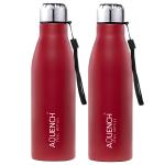 Buy AQUENCH COLA set of 2 Stainless Steel Colored Fridge Water Bottle ...