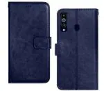 Buy Clickaway Blue Faux Leather Back Case Cover For Samsung Galaxy M40 ...