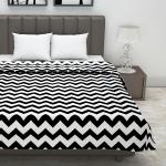Buy Divine Casa Black and White Geometric Microfiber Polyester Double ...