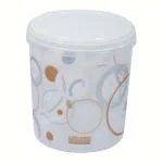 Buy Ratan Plastic Ruby Tall Round Set of 3 White & Goldden Printed ...