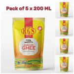Buy RGS - Pure Cow Ghee Pouch - 200 ML | Pack of 5 | 200 ml x 5 Online ...