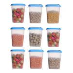 Buy Loknath Kitchen Storage Plastic Boxes set of 9 - 1000 ml Plastic Grocery Container (Pack of ...