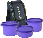 Buy Granify A-202 Green Plastic Lunch Box with 3 Plastic Containers and ...