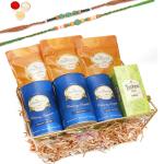 Buy Jaiccha Rakhi Gifts-Designer Metal basket of Healthy Treats With 2 ...