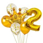 Buy PROBANG 2nd Birthday Decoration Items 15Pcs Golden No. 2 Foil ...