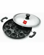 Buy Tosaa Non-Stick 12 Cavity Appam Patra Side Handle with lid, Color ...