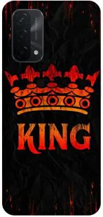 Buy Zepboom Oppo A74 5G, Cph2263 Black, Red Plastic King Crown Printed ...