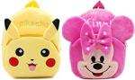 Buy Wacky Pikachu & Minnie Combo Velvet Soft Plus kidsSchool Bag ...