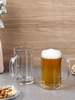 Buy Smartserve Nicol Glass Beer Mugs Set, 400ml, Transparent, Set of 2 Online at Best Prices in ...