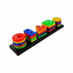 Buy CloudTech Plastic 5 Angles Geometric Shaped Blocks Building Puzzle Toy for Toddlers (Long ...