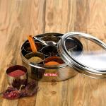 Buy METKING Stainless Steel Round Masala Dani (Spice Box)/Dibba ...