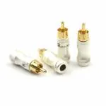 Buy fdealz Male Audio Video Connector Gold Adapter for Cable DIY RCA HiFi Audio Cable RCA Plug 4 ...
