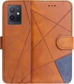 Buy SUPER ME Vivo Y75 5G Brown Leather Dual Protection Flip Cover ...