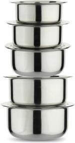 Buy KSDALVI STEEL Induction Bottom Silver Steel Bowl 1000, 1500, 2000 ...