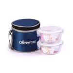 Buy SOPL-OLIVEWARE Bold Freezer Safe Blue and Transparent Borosilicate ...