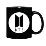 Buy Mug Morning BTS Products for Girls BTS Black Logo in White Circle on Black Ceramic Coffee ...