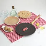 Buy HAZEL Iron Tawa With Wooden Handle Grip Lokhand Loha Pan Concave ...