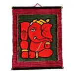 Buy VARUNAVI Handloom Ganesha Wall Hanging Tapestry (Multicolor, 19 X ...