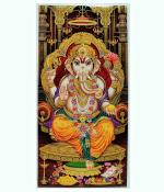 Buy BM TRADERS Ganesh Ji Laminated Poster Coated with Golden Zari Art Work without Frame (20 x ...