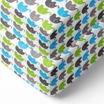 Buy Bacati Aqua/Lime/Grey Elephants Mini Elephants Crib fitted sheet (0 ...