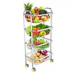 Buy DEVRSHREE Stainless Steel Portable Storage Rack Kitchen Vegetable ...